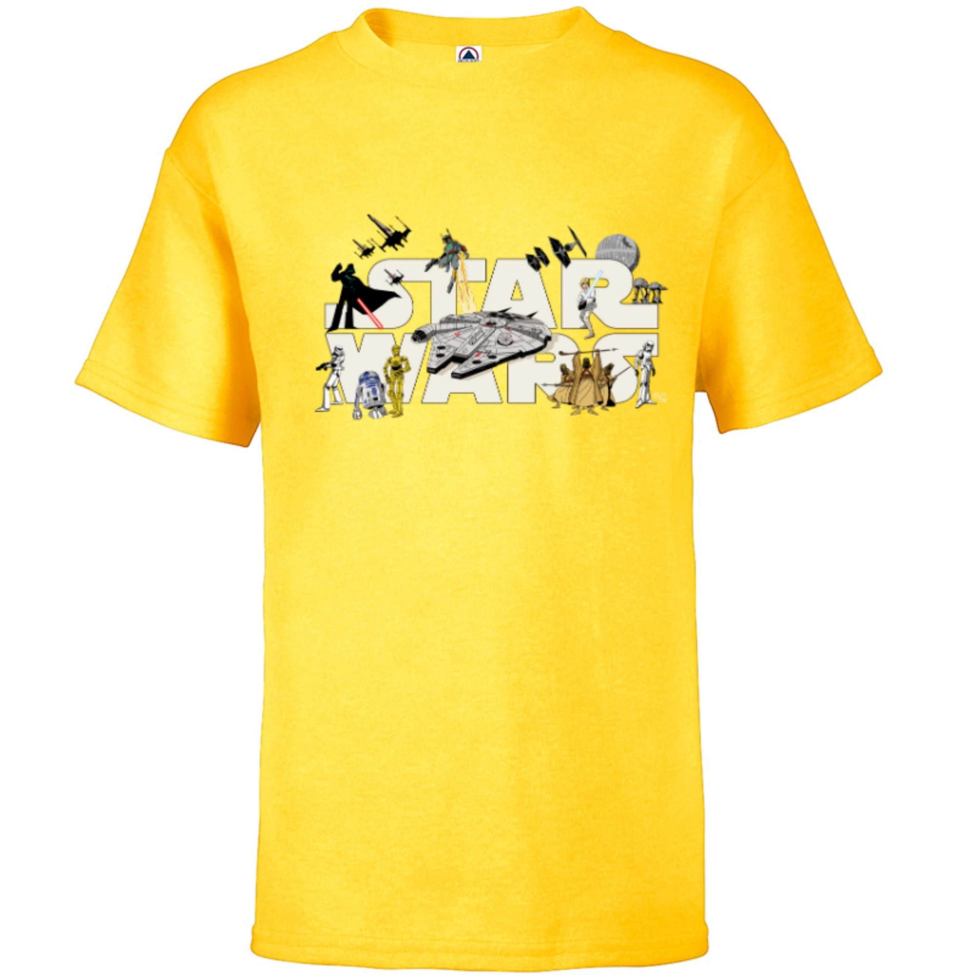 Star Wars Logo Classic Heroes Vehicles And Villains Short Sleeve T star-wars-logo-classic-heroes-vehicles-and-villains-short-sleeve-t