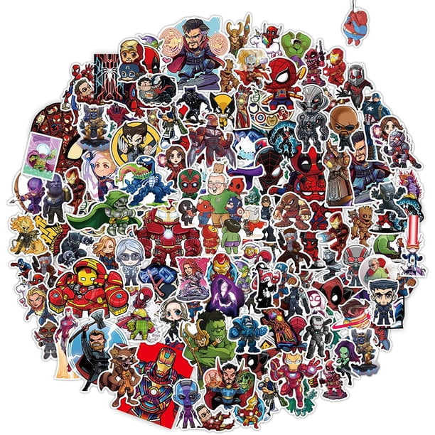 Cute Superhero Stickers for Water Bottle, 100pcs Waterproof Stickers ...