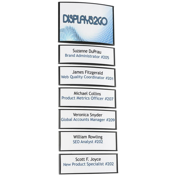 Displays2go WCSBK85S6 Office Wall Directory Signs, 7 Panels, Adhesive ...