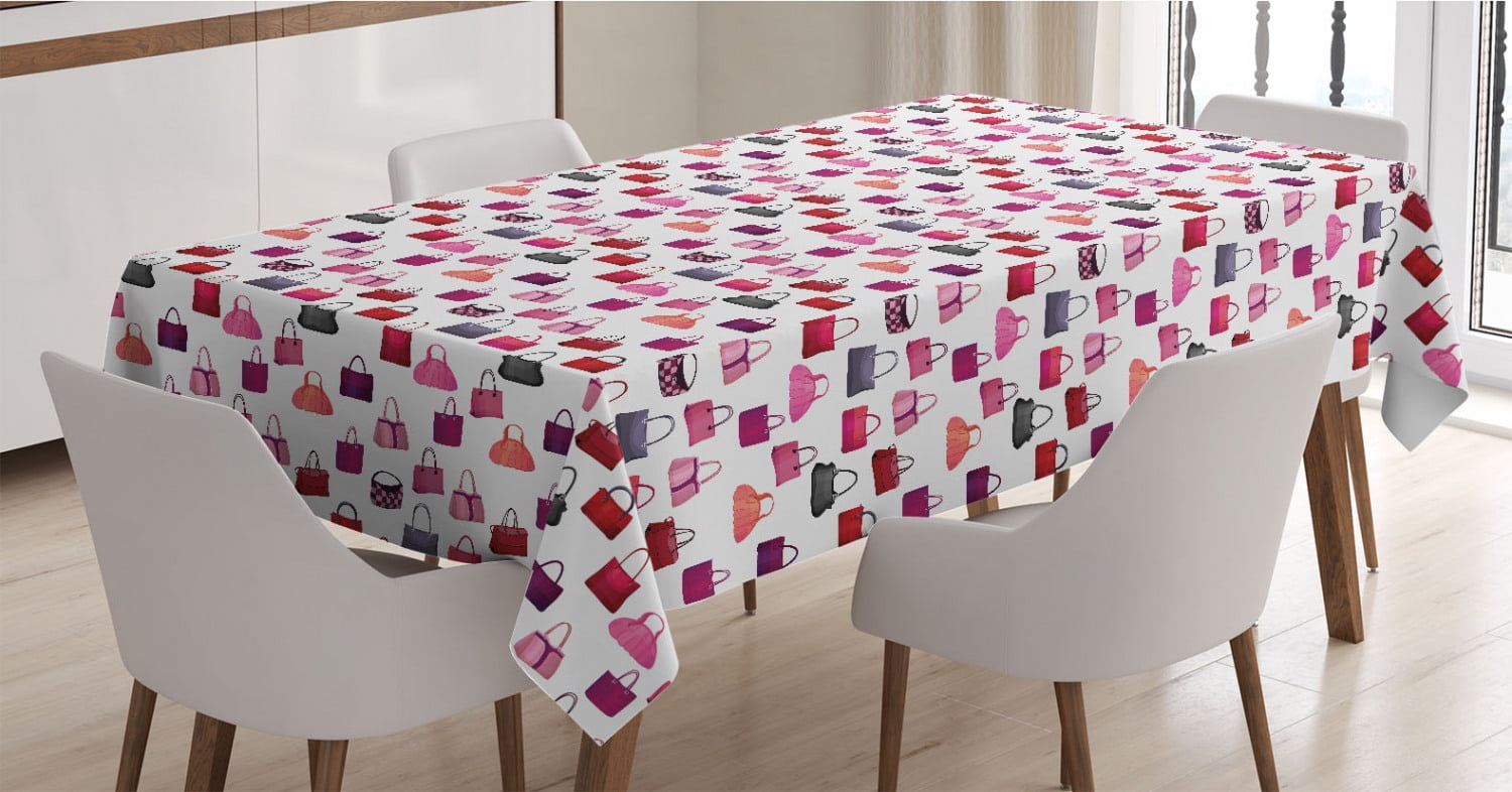 Fashion Tablecloth, Repetitive Style Image of Colorful Bags Sacks and ...