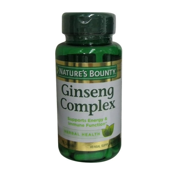 Nature's Bounty Ginseng Complex Herbal Health Capsules 75 ea (Pack of 2) | Bodega Aurrera en línea