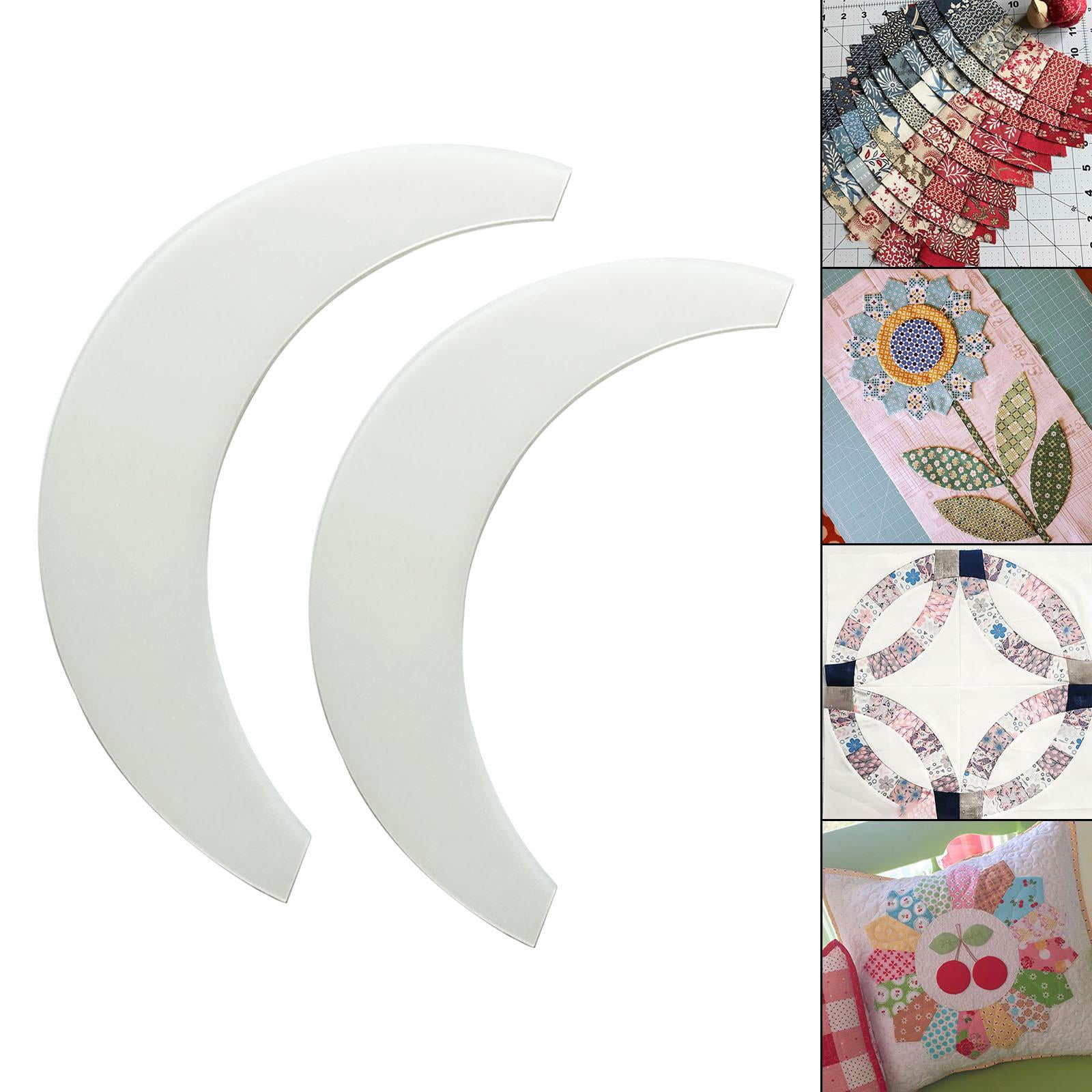 2Pcs Quilting Ruler, Acrylic Fabric Cutting Ruler, Moon Shaped Sewing ...