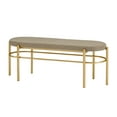 Walker Edison Glam Cushioned Bench, Taupe / Gold - Walmart.com