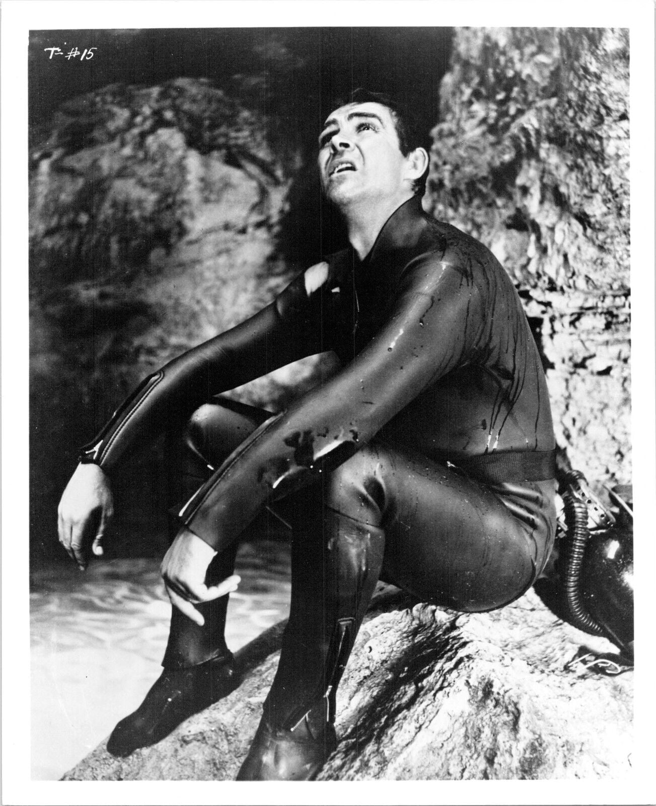 Thunderball vintage 5x7 photo Sean Connery in wetsuit sitting on rocks ...