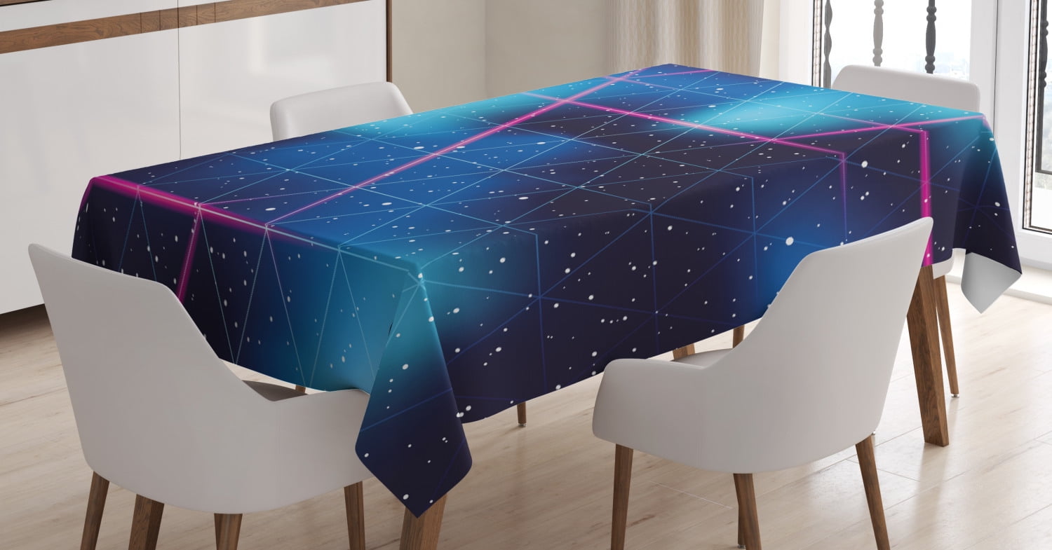 Navy and Blush Tablecloth, Eighties Inspired Retrofuturistic Triangles ...