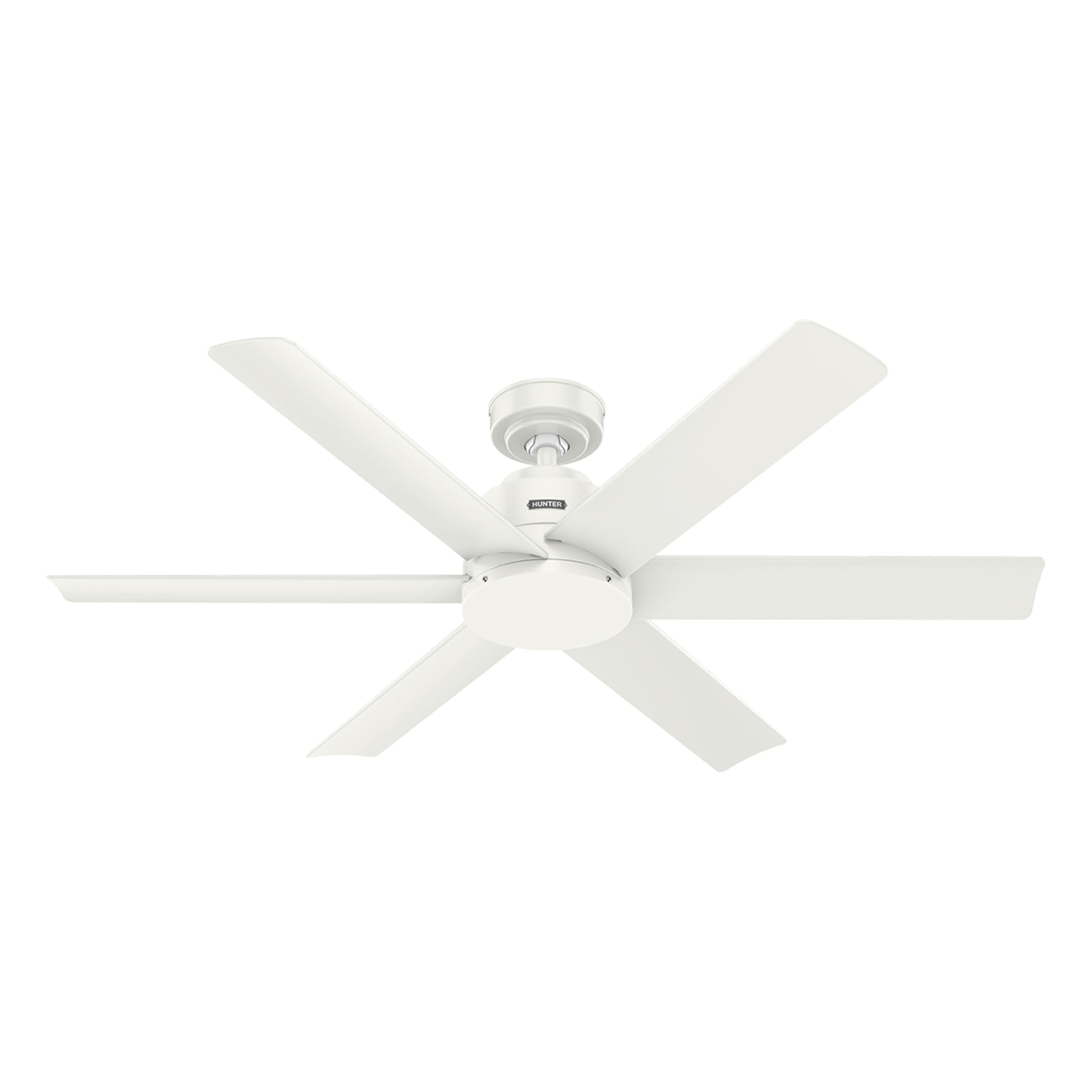 Restored Hunter Fan 52 inch Fresh White Indoor/Outdoor Ceiling Fan with ...