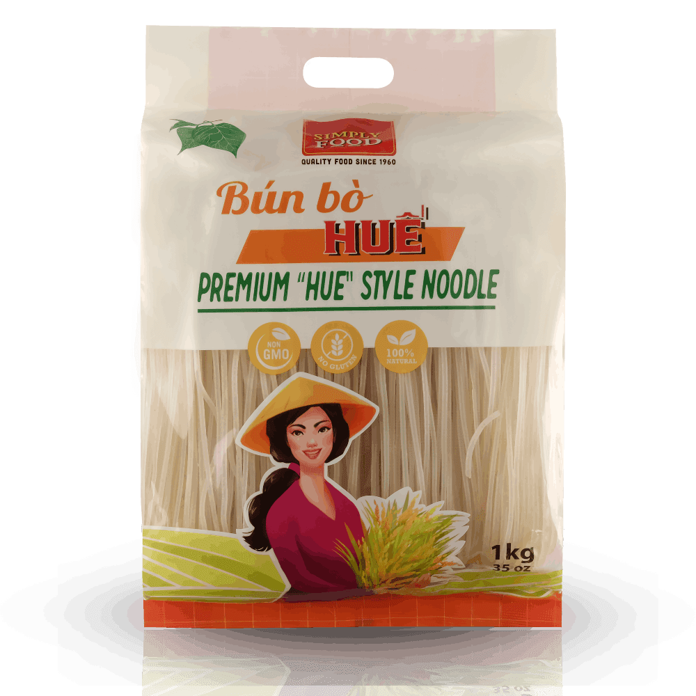 Premium Hue Style Rice Noodle: Bun Bo Hue, (1kg), Gluten-free, Thick ...