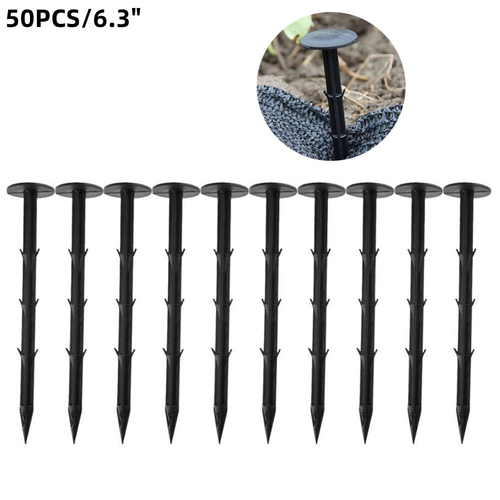TRIANU 50Pack Landscape Anchoring Spikes, 6.3 in Landscaping Fabric ...