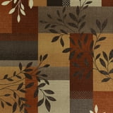 Mainstays Traditional Leaf Block Rust Brown Print Indoor Accent Rug, 2 ...