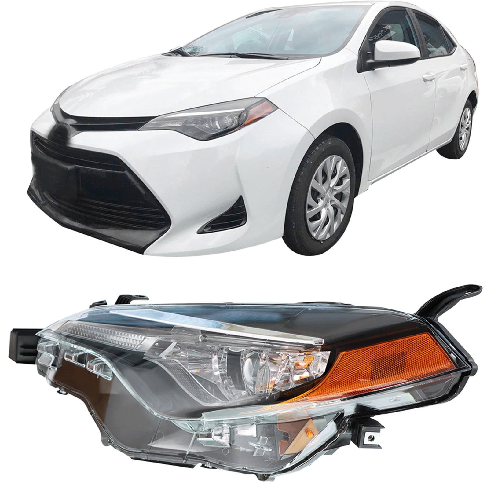 LABLT Headlights Replacement for 2017 2018 2019 Toyota Corolla LE Eco L ...