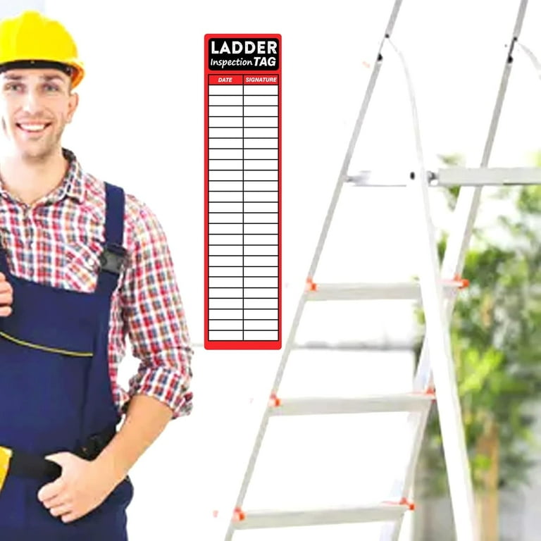 Safety Labels For Ladders Ladder Inspection Labels Safety Stickers For ...