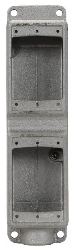 Crouse-Hinds FS17, 2-Gang, (1) 1/2"", Iron, Shallow, Cast Device Box, 1 ...