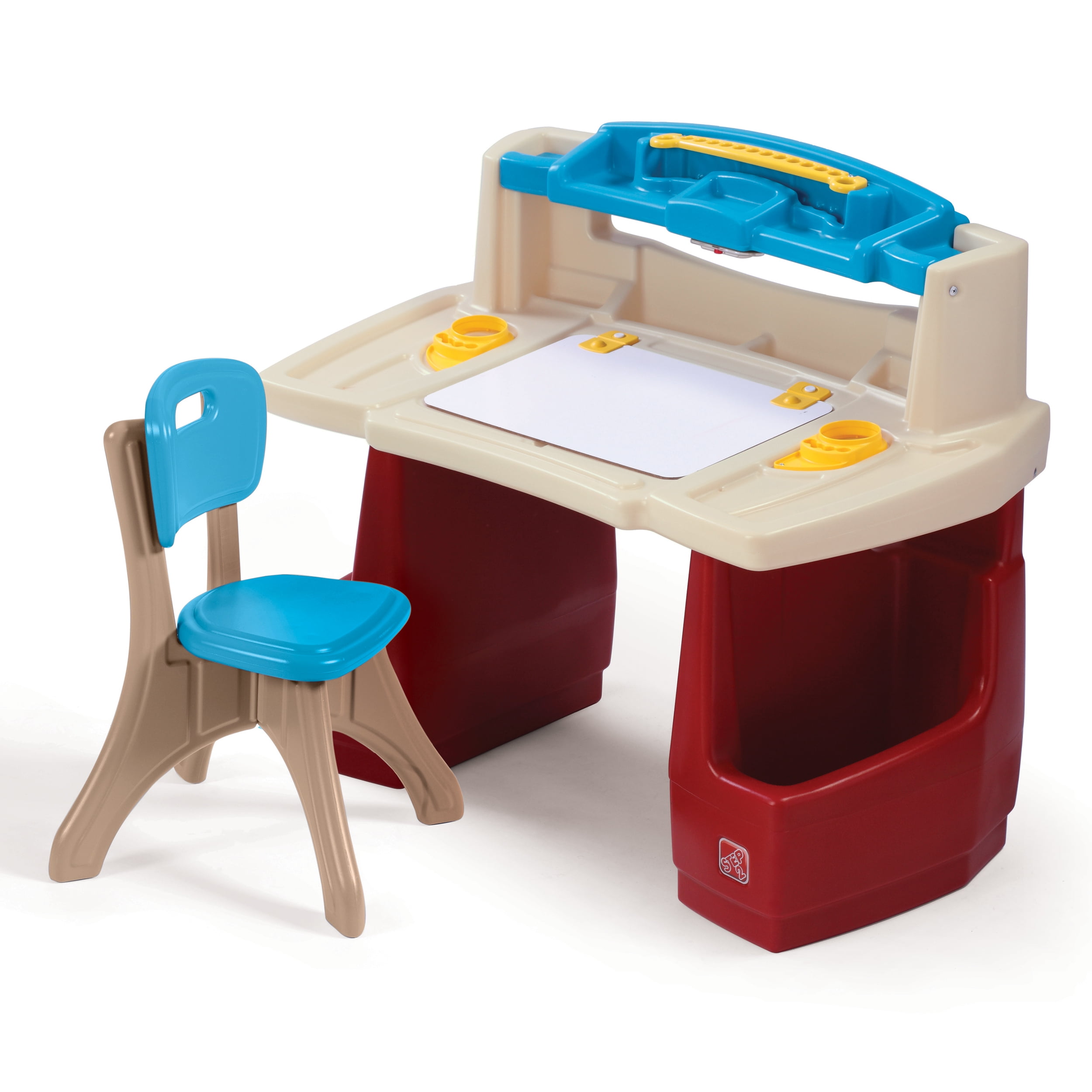 Step2 Deluxe Art Master Desk Plastic Kids Activity Center and Table ...