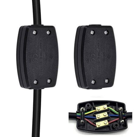 Mounted 2 Pieces Junction Box Black Junction Box Cable Clamp Boxes ...