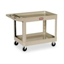 Rubbermaid Commercial Utility Cart with Rolling Wheels, Heavy-Duty, Two ...