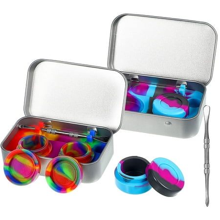 4 Pieces 5 ml Silicone Wax Containers Stainless Steel Wax Carving Iron ...