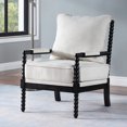 Duhome Upholstered Dining Chair Spindle Spool Accent Chair Linen Fabric ...