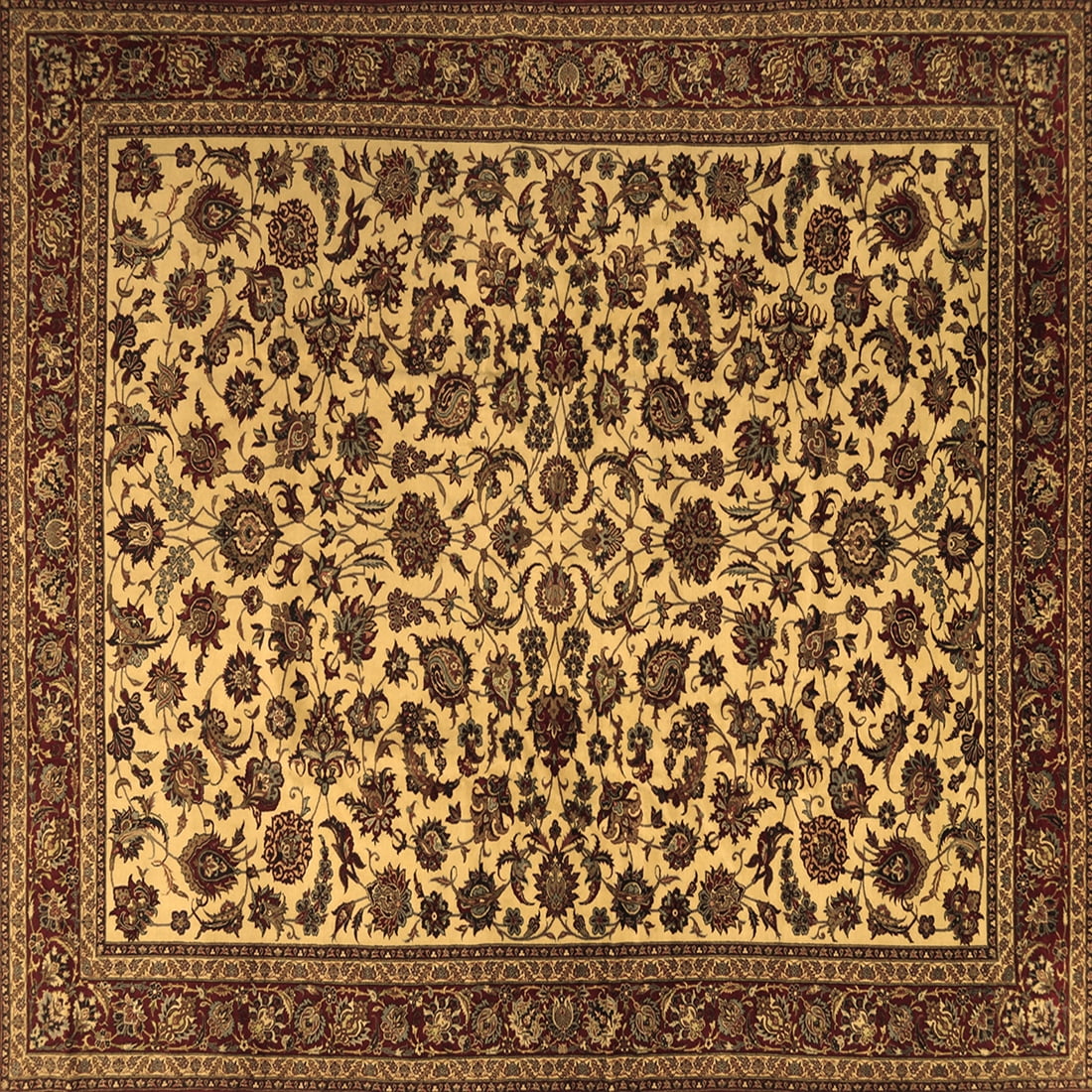 Ahgly Company Indoor Square Persian Brown Traditional Area Rugs, 4 ...