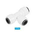 Uxcell 3/8" Push to Connect Water Line Fitting Tee Fittings, 3 Pack White - Walmart.com