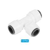 Uxcell 3/8" Push to Connect Water Line Fitting Tee Fittings, 3 Pack ...