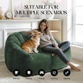 2-Seater Glitter Chenille Bean Bag Sofa, Curved Oversized Floor Couch ...