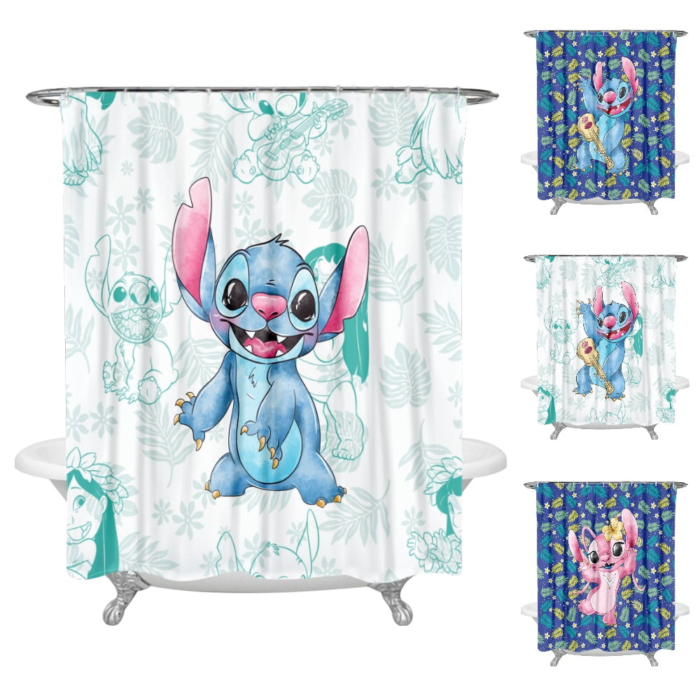 Lilo & Stitch Shower Curtain, Washable Curtains for Bathroom Machine ...