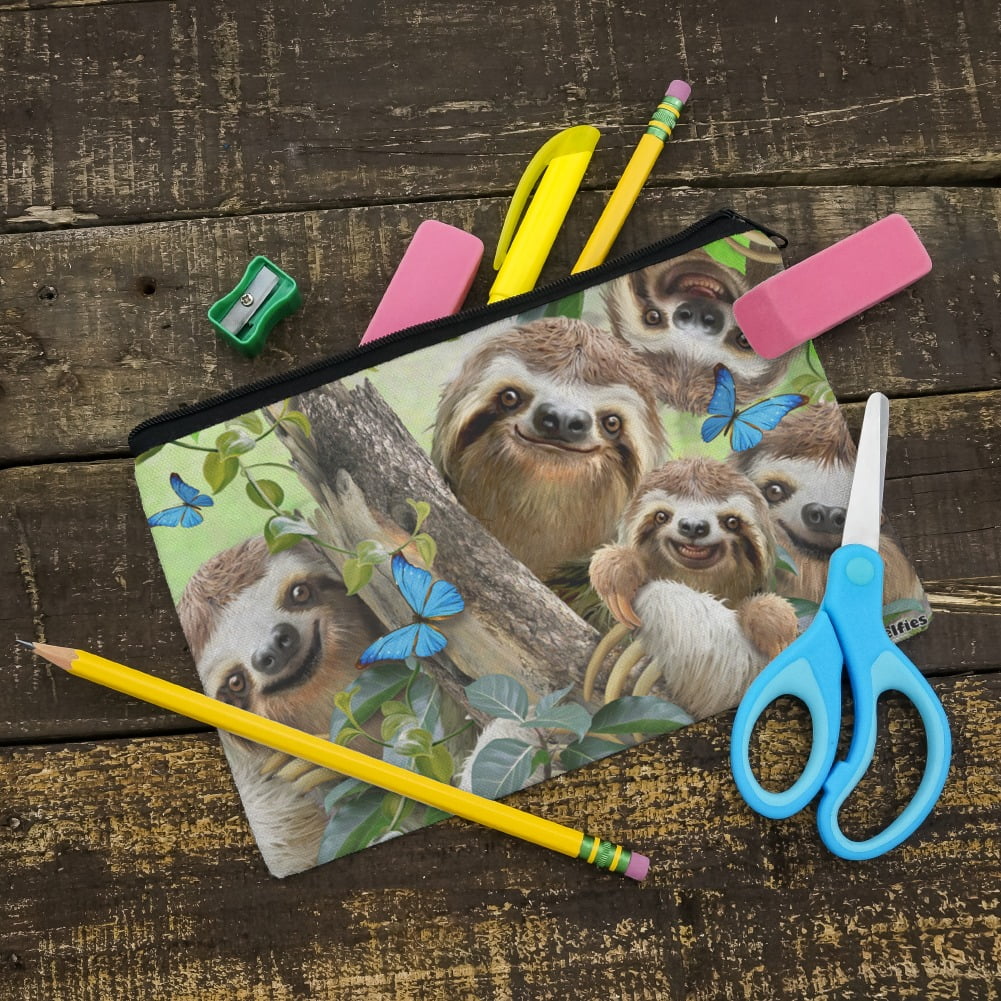 Sloth Family Selfie Pencil Pen Organizer Zipper Pouch Case – Totalhill ...