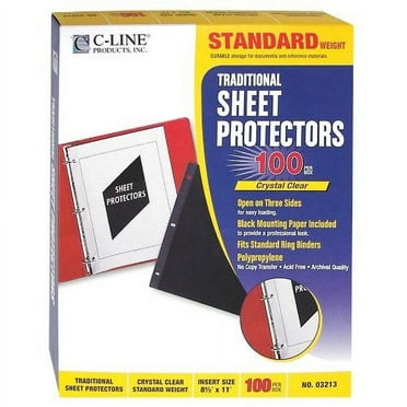 C-Line Panoramic Fold-Out Poly Sheet Protector, Center Loading, Clear ...