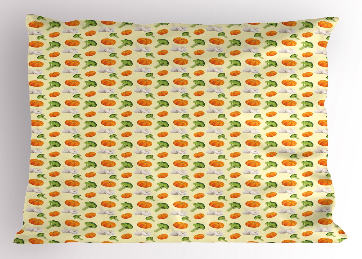 Vegetable Art Pillow Sham Cute Broccoli Garlic Pumpkin Vegetable Food ...