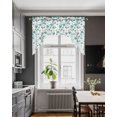 Flower Teal Swag Valance and Tier Curtains Set Grey Cherry Blossoms ...