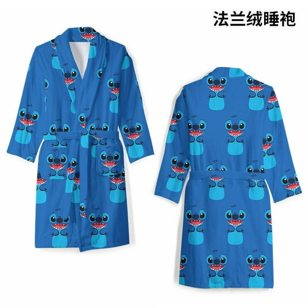 Disney Stitch Bathrobe Fashion Women's Bathrobe Cartoon Homewear Warm ...
