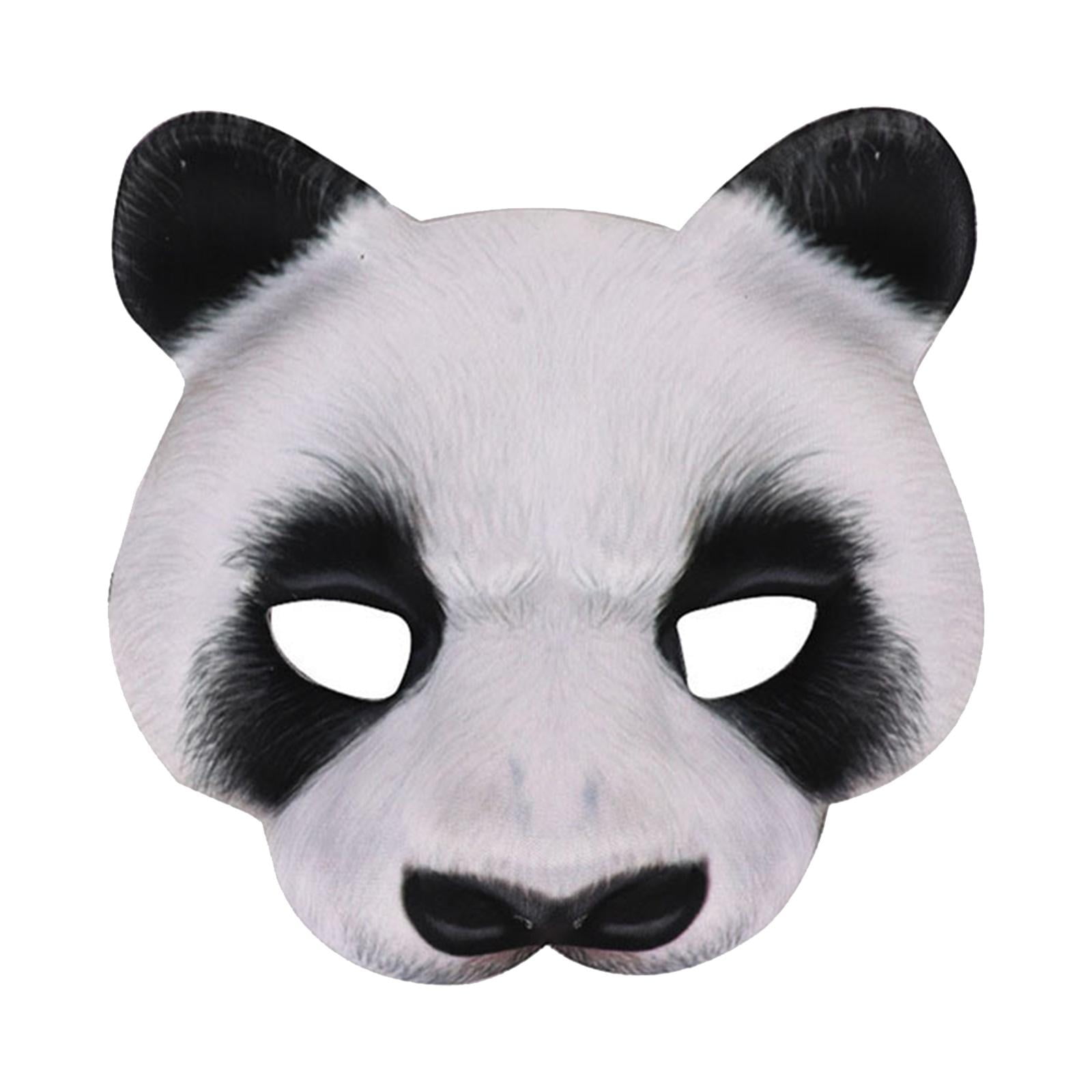 Panda Masks Eyemask Cosplay Headgear con banda elástica Media máscara facial Máscara de ...
