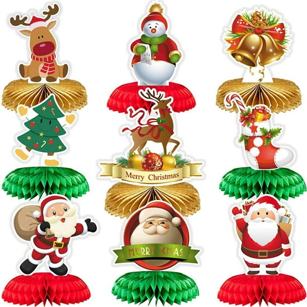 Wweixi 9 Pieces Fiesta Table Centerpiece Christmas Decorations Party ...