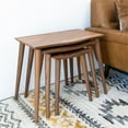 Hollie Mid-Century Modern Rectangular Wood Nesting Tables in Walnut ...