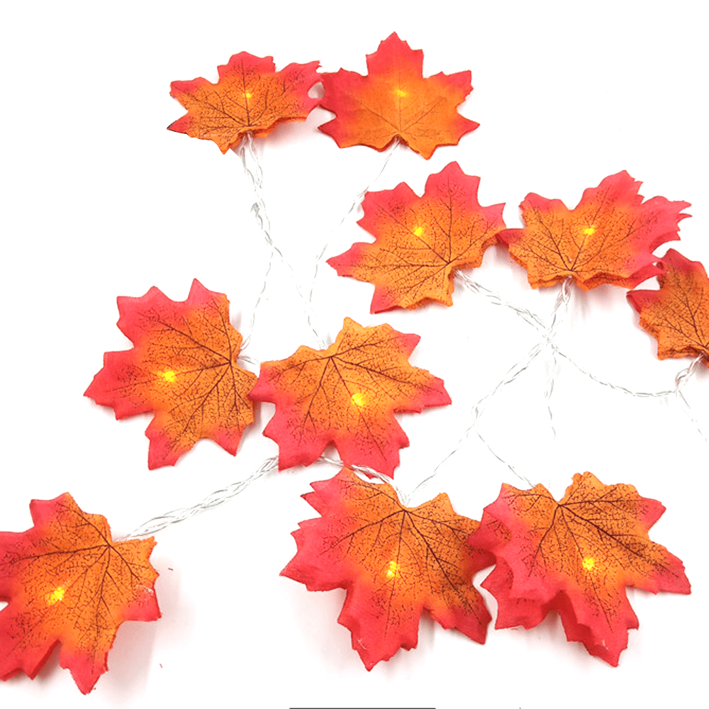 Fall Maple Leaf Garland Fairy Lights Waterproof String Lights for ...