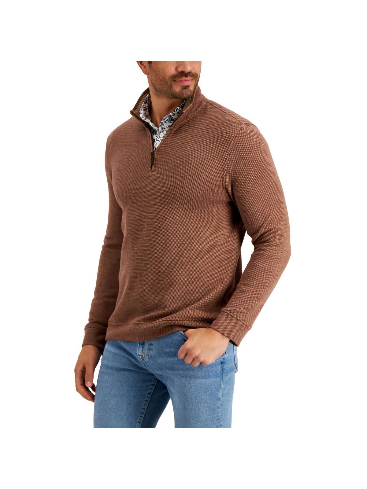 Club Room Mens Birdeye 1/4 Zip Office Pullover Sweater - Walmart.com