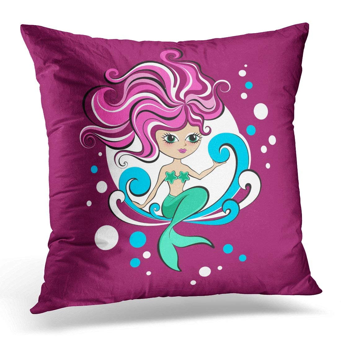 ARHOME Black Adorable Beautiful Little Mermaid Cartoon White Beauty ...