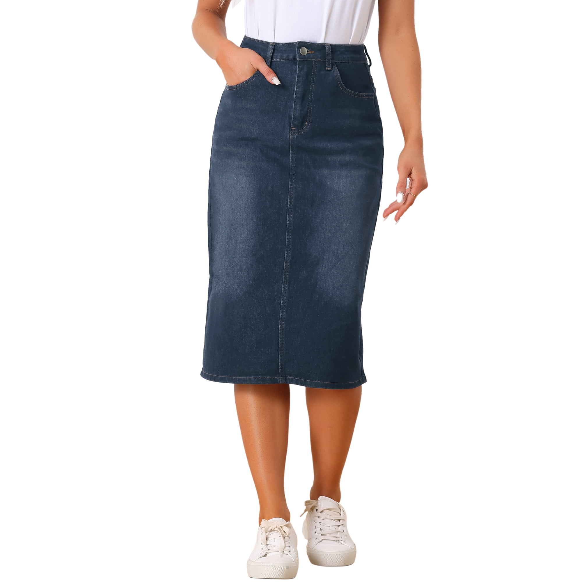 Click here for Inspire Chic Womens Denim Skirts High Waist Zipped... prices