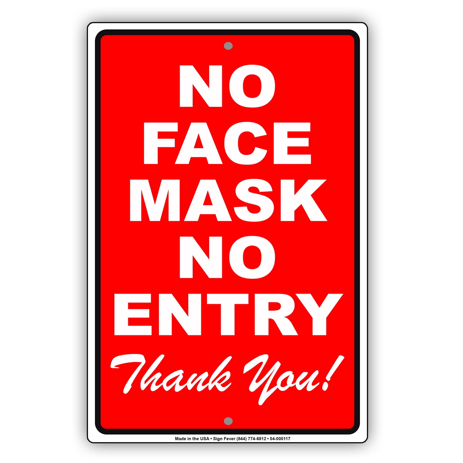 Without Covering No Entry Novelty Display Office Outdoor Health Safety ...