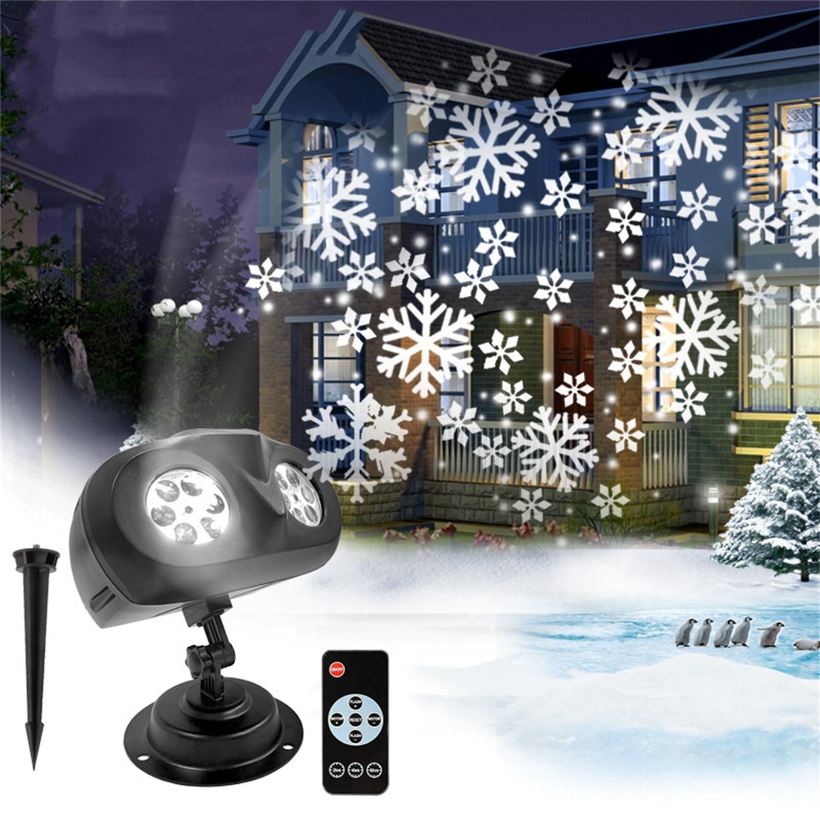 Click here for Icqovd New Stage Light White Snowflake Light Remot... prices