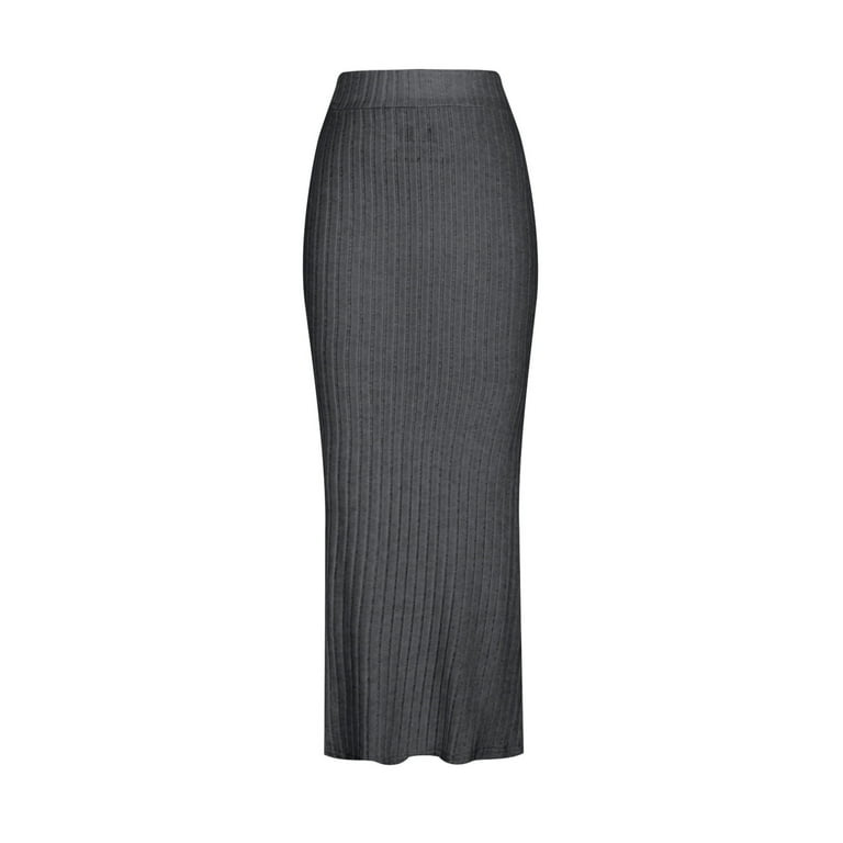 Posijego Knit Maxi Skirt for Women High Waist Ribbed Knitted Posijego Knit Maxi Skirt for Women High Waist Ribbed Knitted