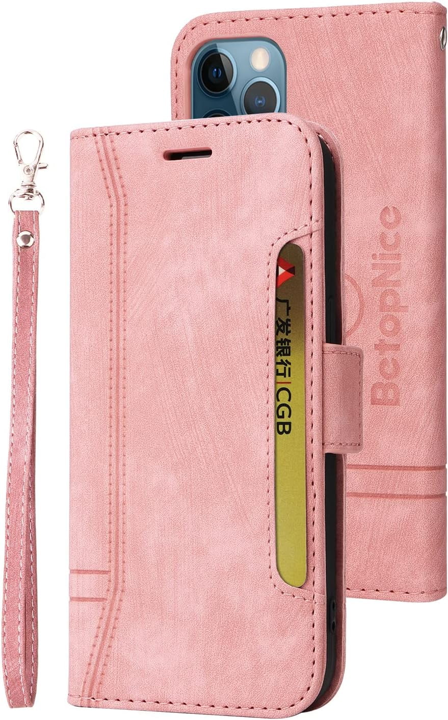 iPhone 12 Mini Wallet Case,PU Leather Folio Kickstand Card Slots Cover ...