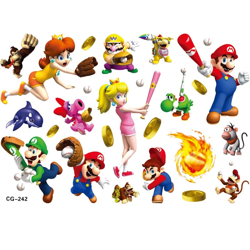 Juego Super Mario Bros Dibujos Animados Tatuaje Temporal Pegatina ...