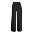 Summer Clothing Clearance Ahuyic Womens Linen Wide Leg Pants 2024