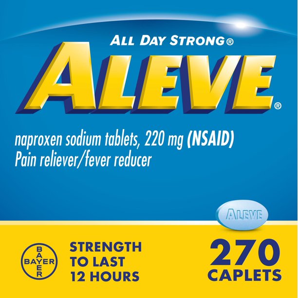 Aleve Caplets Naproxen Sodium Pain Reliever ‐ 270 Count - Walmart.com