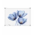 Abstract Tulip Flower Sun Shade Sail 6.5'X10' Blue Floral Transparent ...