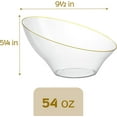 PLASTICPRO Angled Clear Plastic Serving Bowls Gold Rim Plasticware ...