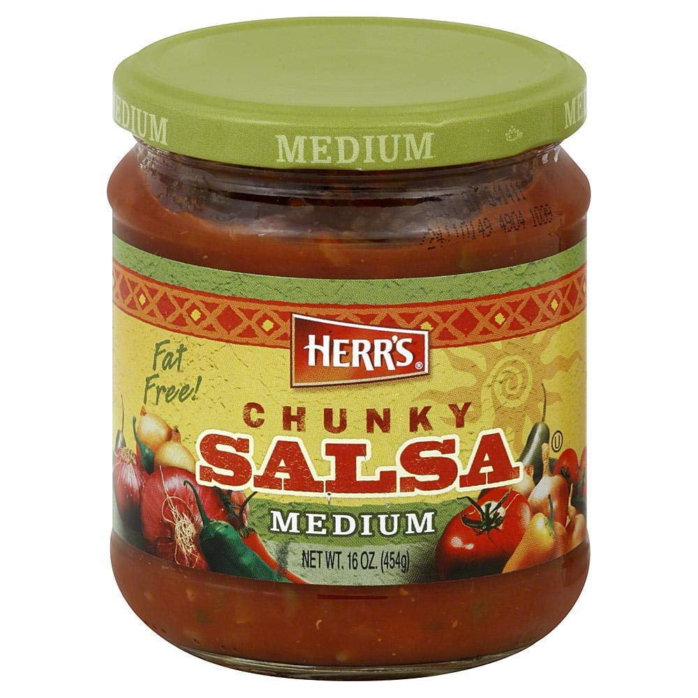 Herr's Medium Chunky Salsa 16 oz Glass Jars - Pack of 12 - Walmart.com ...