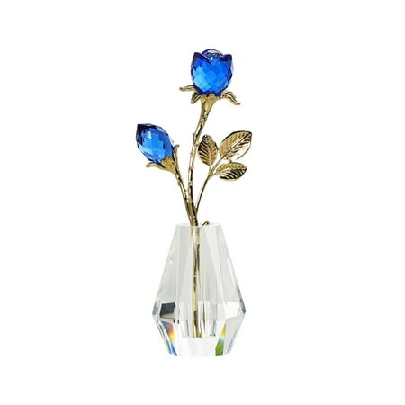 Goriertaly Elegant Crystal Rose Figurine - Gift For Realistic ...