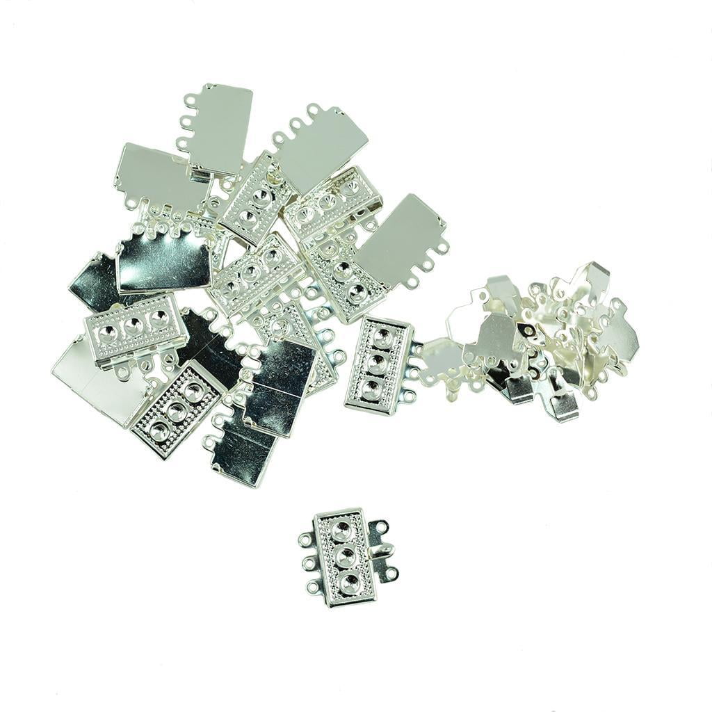 20 piezas 18mm 3 soporte caja Metal cierres collar sujetador conector ...